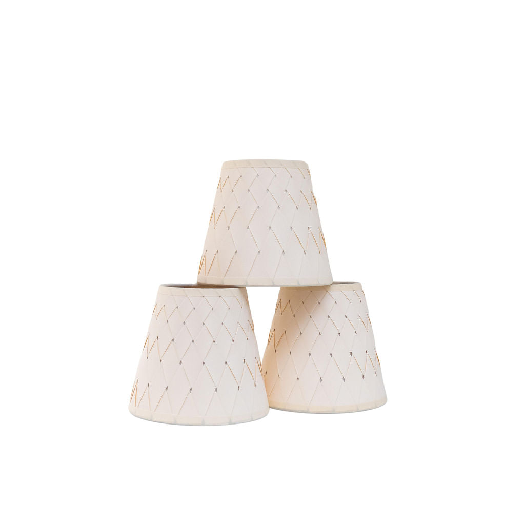 Woven Paper Candle-Clip Lampshades