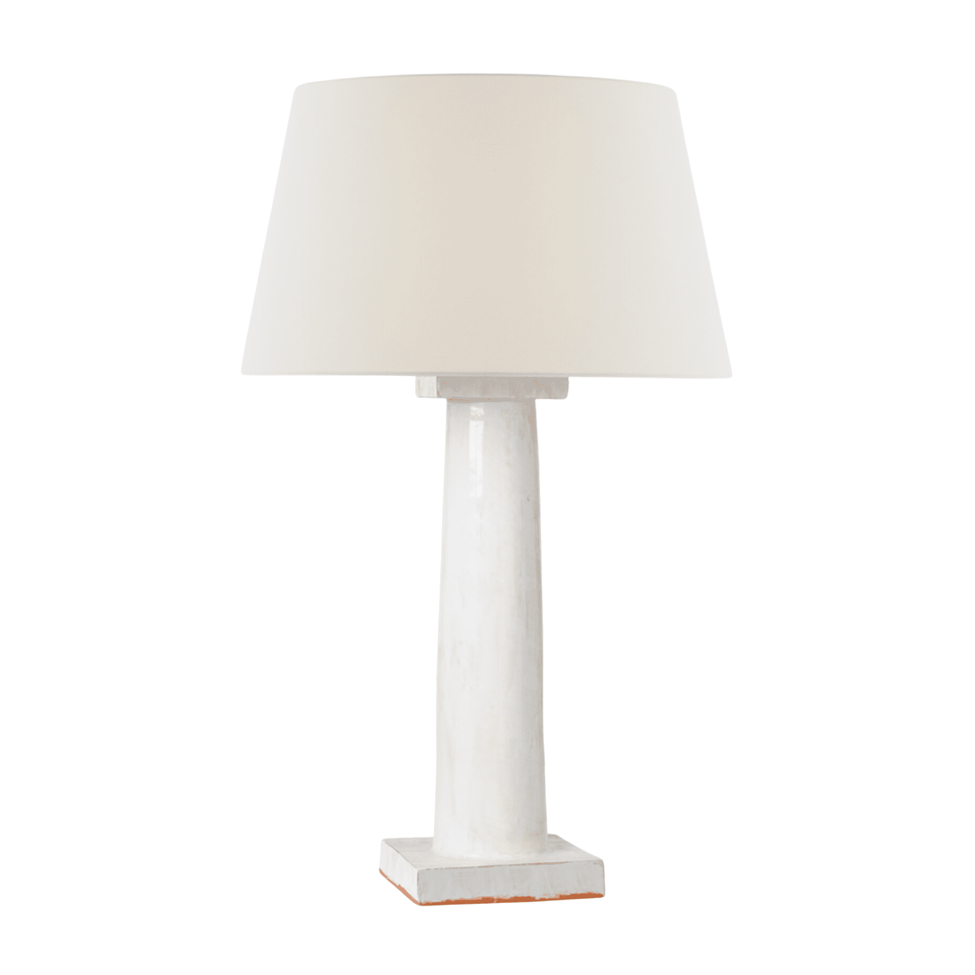Colonne Large Balustrade Table Lamp in Glossy White Crackle